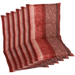 Sesselauflage GO-DE, B:50cm H:6cm T:110cm, rot, Baumwolle, Polyester, Polyurethan, Polsterauflagen, 110x50 cm