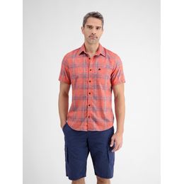 Lerros Herren Kurzarmhemd "Kariertes Kurzarmhemd f&uuml;r Herren", rot, Gr. S, 60% Polyester, 40% Baumwolle, Hemden