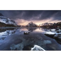 papermoon Fototapete "Photo-Art DAVID MARTIN CASTAN, WINTERLICHT", B/L: 4,5m x 2,8m, Bahnen: 9 Stk., bunt, Schlafzimmer, Tapeten