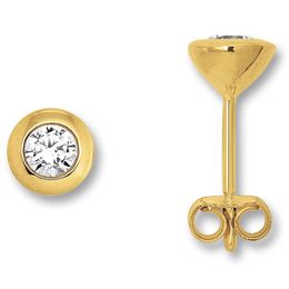 ONE ELEMENT Damen Paar Ohrh&auml;nger "Zirkonia Zarge Ohrringe Ohrstecker aus 333 Gelbgold", Damen, Gelbgold 333 Gold, gold, Gelbgold 333, Gold, Ohrringe,