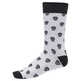 Urban Classics Damen Basicsocken "Urban Classics Unisex Skull Allover 2-Pack", Gr. 47, rot, Baumwolle, Elasthan, Polyester, Socken