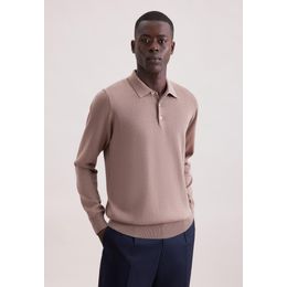 Seidensticker Herren Polokragenpullover "Schwarze Rose"pecan, Gr. M, unifarben, 100% Wolle, Pullover, 1/1 Kragen Uni