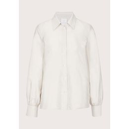 Madeleine Mode MADELEINE Damen Langarmbluse "Hemdbluse Glanzbluse mit Hemdkragen", wei&szlig;, Modern, Gr. 42, Obermaterial: 80% Viskose CV. 20% Polyamid PA., Blusen,