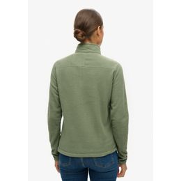 Superdry Damen Fleecepullover "POLAR FLEECE HALF ZIP", gr&uuml;n, Gr. XL, unifarben, Fleece, Obermaterial: 100% Polyester, Sweatshirts, mit Markenlabel,