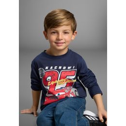 Kidsworld Jungen Langarmshirt "CARS Lightning McQueen - Disney Shirt"marine, Gr. 140, bedruckt, Single Jersey, Obermaterial: 100% Baumwolle, Shirts,
