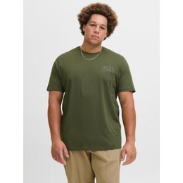Jack & Jones PlusSize Rundhalsshirt "JJECORP LOGO TEE SS O-NECK NOOS PLS", Herren, Gr. 4XL, duffel bag detail:small pint, tonal, Single Jersey, Obermaterial: 100% Baumwolle, JACK & JONES PLUSSIZE, bedruckt, Basic, regular fit normal, Rundhals, gerader Abschluss, Shirts Rundhalsshirt, Baumwolle, regular fit