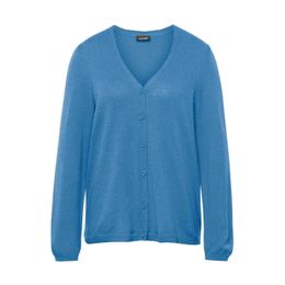 GOLDNER Damen Strickjacke "Weiche Kaschmirstrickjacke mit V-Ausschnitt", blau, Gr. 46, Obermaterial: 100% Kaschmir WS., Strickjacken, Ohne