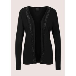 Madeleine Mode MADELEINE Damen Langarmshirt "Shirtjacke Offene, leichte Jacke in weiter Form", schwarz, Modern, Gr. 48, Obermaterial: 95% Viskose CV. 5% Elasthan