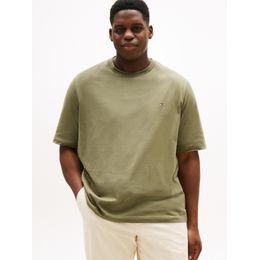 Tommy Hilfiger Big & Tall Damen T-Shirt "BT-ESS SEASONAL REGULAR SOLID", gr&uuml;n, Gr. 4XL, TOMMY HILFIGER BIG & TALL, unifarben, Single Jersey, Obermaterial: 100% Baumwolle,