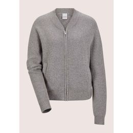 Madeleine Mode MADELEINE Damen Strickjacke "Blouson Sportiver Strick-Blouson mit Rei&szlig;verschluss", wei&szlig;, Modern, Gr. 48, Obermaterial: 38% Viskose CV. 35% Polyamid