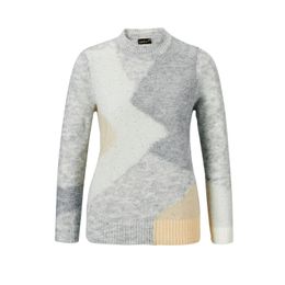 GOLDNER Damen Strickpullover "Eleganter Intarsienpullover mit Glanz", grau, Gr. 50, Obermaterial: 41% Polyester PES. 30% Polyamid PA. 19% Polyacryl