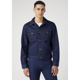 Wrangler Herren Jeansjacke "124MJ", blau, Gr. M, Denim/Jeans, Obermaterial: 100% Baumwolle, Jacken, mit Ziern&auml;hten