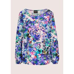 Madeleine Mode MADELEINE Damen Schlupfbluse "Blusenshirt Viskosebluse mit floralem Aquarellmuster", lila, Modern, Gr. 40, Obermaterial: 100% Viskose CV., Blusen,