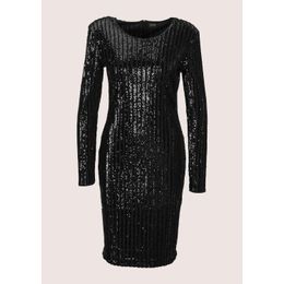 Madeleine Mode MADELEINE Damen Sommerkleid "Etuikleid Glamour&ouml;ses Pailettenkleid mit Rundhalsausschnitt", schwarz, Modern, Gr. 42, Obermaterial: 96% Polyester PES.