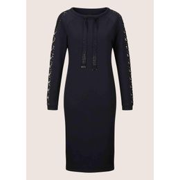 Madeleine Mode MADELEINE Damen Sommerkleid "Jerseykleid Stretch-Kleid mit Spitze und Strass", schwarz, Modern, Gr. 34, Obermaterial: 55% Polyester PES. 38% Viskose
