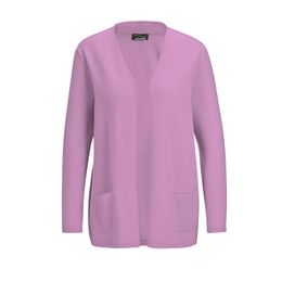GOLDNER Damen Strickjacke "Cardigan in langer offener Form", lila, Gr. 52, Obermaterial: 100% Kaschmir WS., Pullover, Aufwendig in Form gestrickt