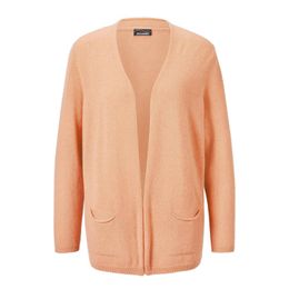 GOLDNER Damen Strickjacke "Kurzgr&ouml;&szlig;e Cardigan in langer offener Form", orange, Gr. 20, Obermaterial: 100% Kaschmir WS., Pullover, Aufwendig in Form
