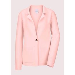 Madeleine Mode MADELEINE Damen Strickjacke "Strickblazer Strickjacke aus Merinowolle und Kaschmir", rosa, Modern, Gr. 44, Obermaterial: 90% Schurwolle WV. 10%