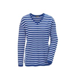 GOLDNER Damen Strickpullover "Basicpullover mit V-Ausschnitt", blau, Gr. 40, Obermaterial: 100% Kaschmir WS., Pullover, Aufwendig in Form gestrickt