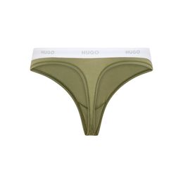HUGO UNDERWEAR Damen String "ID", Gr. XLdunkelgr&uuml;n 306, Jersey, Obermaterial: 93% Baumwolle, 7% Elasthan, Unterhosen, aus Stretch-Baumwolle mit Logos