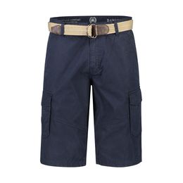 Lerros Herren Bermudas "Unifarbene Cargobermuda mit G&uuml;rtel", blau, Gr. 31, 100% Baumwolle, Hosen