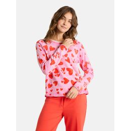 LIEBLINGSST&Uuml;CK LIEBLINGSST&Uuml;CK Damen Rundhalspullover "LiloL"rosa orange, Gr. 40, gemustert, mehrfarbig, Feinstrick, Obermaterial: 95% Baumwolle, 5% Kaschmir,