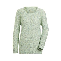 GOLDNER Damen Rundhalspullover "Kurzgr&ouml;&szlig;e Strickoberteil mit Multicolor-Effekt", gelb, Gr. 25, Obermaterial: 53% Baumwolle CO. 47% Polyester PES.,