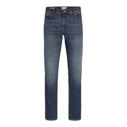 Jack & Jones JACK & JONES Herren Regular-fit-Jeans "JJICLARK im Used-Look, Stretchkomfort und niedrige Leibh&ouml;he", blau, Gr. 29, Abriebeffekte, Denim/Jeans,