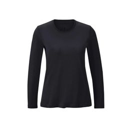 GOLDNER Damen Longpullover "T-Shirt mit Rundhals", schwarz, Gr. 44, Obermaterial: 92% Baumwolle CO. 8% Elasthan EL., Pullover, Ohne