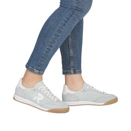 RIEKER SPORT Damen Sneaker, Gr. 39hellmint, sanftes wei&szlig;, Textil, Veloursleder, unifarben mit Farbeinsatz, Schuhe, Sportschuh, Schn&uuml;rschuh, Halbschuh