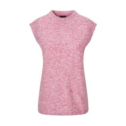 GOLDNER Damen Rundhalspullover "Edler Rippstrick Pullunder, Stehkragen", rosa, Gr. 38, Obermaterial: 76% Polyester PES. 15% Polyamid PA. 6%