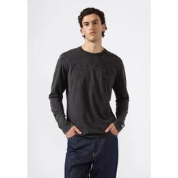 Champion Herren Langarmshirt "ICONS Wash Crewneck Long Sleeve T-Shirt"nbk, Gr. L, Obermaterial: 100% Baumwolle, Shirts