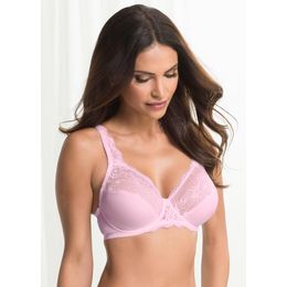 bonprix Damen B&uuml;gel-BH "B&uuml;gel-BH mit zarter Spitze (2er Pack)", Gr. 75, rosa, Obermaterial: 88% Polyester, 12% Elasthan. Futter: 90% Polyamid, 10%