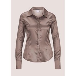 Madeleine Mode MADELEINE Damen Hemdbluse "Bluse Hemdbluse mit gl&auml;nzendem Finish", rosa, Modern, Gr. 42, Obermaterial: 75% Baumwolle CO. 22% Polyamid PA. 3% Elasthan