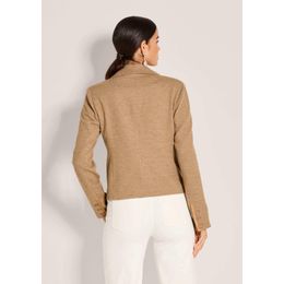 Madeleine Mode MADELEINE Damen Jackenblazer "Jerseyblazer Kurzblazer mit Wabenmuster", braun, Modern, Gr. 42, Obermaterial: 65% Polyester PES. 30% Viskose CV. 5%