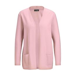 GOLDNER Damen Strickjacke "Kurzgr&ouml;&szlig;e Cardigan in langer offener Form", rosa, Gr. 23, Obermaterial: 100% Kaschmir WS., Pullover, Aufwendig in Form
