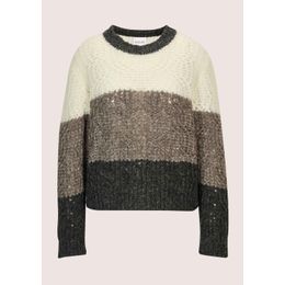 Madeleine Mode MADELEINE Damen Longpullover "Strickpullover Eleganter Wollpullover mit Zopfmuster", wei&szlig;, Modern, Gr. 40, Obermaterial: 42% Wolle mw. 28% Alpaka WP.