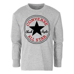 Converse Jungen Langarmshirt "CNVB CHUCK PATCH LS TEE", grau, Gr. 122, Sweatware, Obermaterial: 60% Baumwolle, 40% Polyester, Shirts, f&uuml;r Kinder und