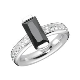 Damen Silberring "mit Zirkonia wei&szlig; und schwarz, Silber 925", 50, Silber 925 (Sterlingsilber), schwarz-wei&szlig;, Giorgio Martello MILANO, Silber 925
