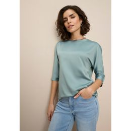 Laura Scott Damen Satinbluse, gr&uuml;n, Basic, Gr. 36, Web, Obermaterial: 100% Polyester. R&uuml;ckenteil: 95% Viskose, 5% Elasthan, Blusen, figurumspielende