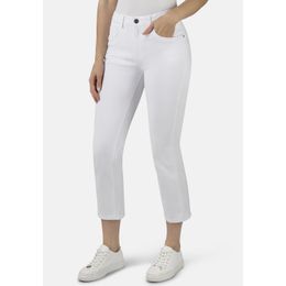 STOOKER WOMEN Damen 5-Pocket-Jeans "California Straight Fit Jeans Cropped", wei&szlig;, Gr. 46, Twill, 98% Baumwolle, 2% Elasthan, Jeans, Straight Fit