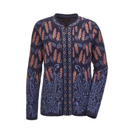 GOLDNER Damen Strickjacke "Kurzgr&ouml;&szlig;e Langarm Jacquardjacke, Paisley-Muster", bunt, Gr. 25, Obermaterial: 42% Polyacryl PAN. 32% Viskose CV. 26%