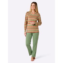 w&auml;schepur W&Auml;SCHEPUR Damen Schlafanzug, Gr. 48, gr&uuml;n, 100% Baumwolle, Homewear-Sets