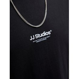 Jack & Jones JACK & JONES Herren T-Shirt "JJESOHO TEE SS CREW NECK NOOS", schwarz, Gr. S, bedruckt, Single Jersey, Obermaterial: 100% Baumwolle, Shirts,