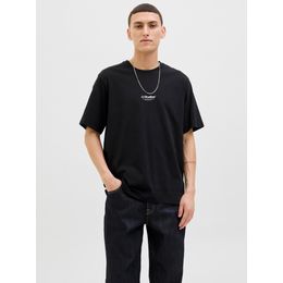 Jack & Jones JACK & JONES Herren T-Shirt "JJESOHO TEE SS CREW NECK NOOS", schwarz, Gr. XL, bedruckt, Single Jersey, Obermaterial: 100% Baumwolle, Shirts,