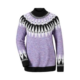 GOLDNER Damen Strickpullover "Kurzgr&ouml;&szlig;e Jacquardpullover mit grafischem Muster", gr&uuml;n, Gr. 25, Obermaterial: 76% Polyester PES. 15% Polyamid PA. 6%
