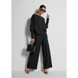 Madeleine Mode MADELEINE Damen Langarmshirt "Langarmshirt Lockeres Longsleeve mit Fledermaus&auml;rmeln", schwarz, Modern, Gr. 44, Obermaterial: 62% Viskose CV. 30%