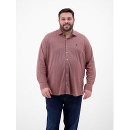 Lerros Herren Karohemd "&Uuml;bergr&ouml;ssen-Hemd mit Minimal-Karomuster", rot, Gr. 6XL, 100% Baumwolle, Hemden