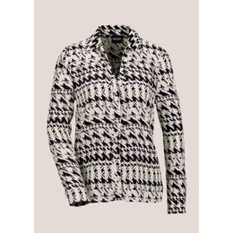 Madeleine Mode MADELEINE Damen Langarmbluse "Hemdbluse Elegantes Blusenshirt mit V-Ausschnitt", schwarz, Modern, Gr. 36, Obermaterial: 100% Viskose CV., Blusen