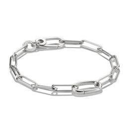 Thomas Sabo Damen Charm-Armband "Charm Club Connect: Paperclip mit einem Connect Link", 17, Silber 925 (recycelt), silber, Silber 925 (recycelt),